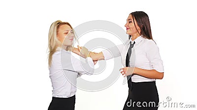 Two Business Women Arguing and Getting into a Fight - Studio Shot Stock ...
