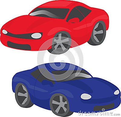 Two Cartoon Cars Royalty Free Stock Photography - Image: 25867557