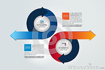 Two Circle Arrows In Opposite Direction Infographic, Chart, Scheme ...