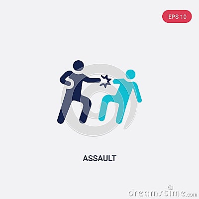 Two Color Assault Vector Icon From Army And War Concept. Isolated Blue ...