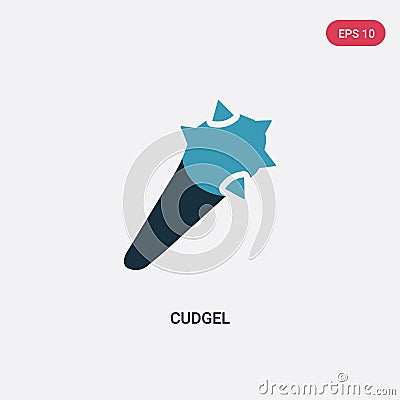 Two Color Cudgel Vector Icon From Stone Age Concept. Isolated Blue ...