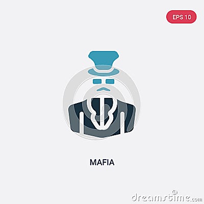 Two Color Mafia Vector Icon From Professions Concept. Isolated Blue ...