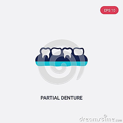 Two Color Partial Denture Vector Icon From Dentist Concept. Isolated ...