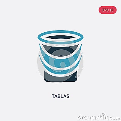 Two Color Tablas Vector Icon From Religion Concept. Isolated Blue ...