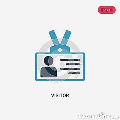 Two Color Visitor Vector Icon From Strategy Concept. Isolated Blue ...