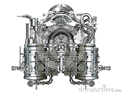 Two-cylinder Engine Royalty-Free Stock Photography | CartoonDealer.com ...