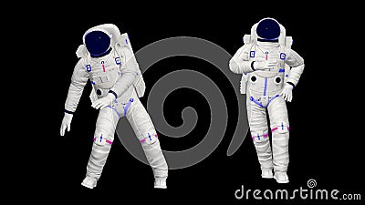 Realistic 3D Animation of Dancing Astronauts in Spacesuits in Space ...