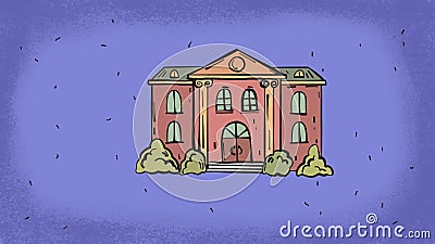 Two Different Buildings Comparison Comic Cartoon Animation Stock ...
