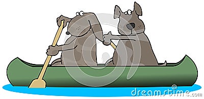 Two Dogs In A Canoe Royalty Free Stock Photography - Image: 5321967