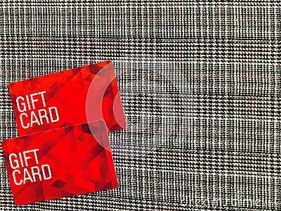 Red Gift Card On Glen Check Plaid Background. Royalty-Free Stock Image ...