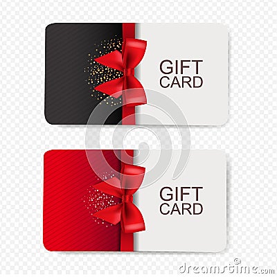Two Gift Cards Set Isolated Transparent Background Cartoon Vector ...