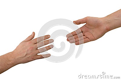 Helping Hands Reaching on White Stock Image - Image of bond ...