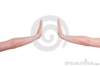 Two Hands Are Holding And Pushing Stock Image - Image: 26256481