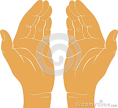 Two Hands With Open Palms Stock Vector - Image: 67990964