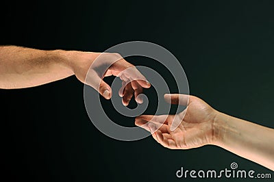 Two Hands Reaching To Each Other Royalty Free Stock Photography - Image ...