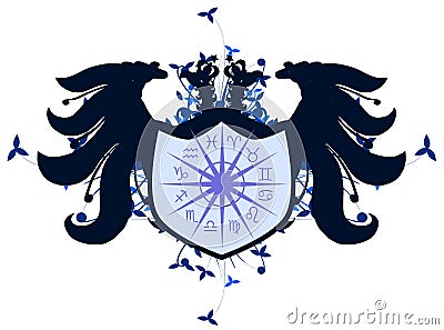Two Headed Eagle With Zodiac Signs Isolated Stock Vector - Image: 50795585