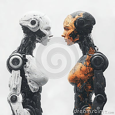 Concept Of AI Ethics With Robots Vs. Humans In Balance Royalty-Free ...