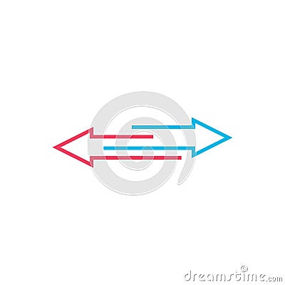Two Inverse Arrows In Opposite Direction. Stock Vector Illustration ...