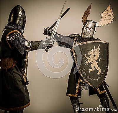 Two Knights Battle Royalty Free Stock Images - Image: 31920119