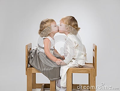 Two Little Babies Kiss Royalty Free Stock Photography - Image: 24832827