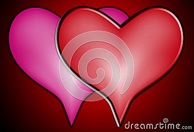 Two Love Hearts Together Stock Photos - Image: 23435703