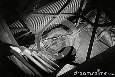Two Men Climbing Up Shaky Ladder Stock Footage - Video of vintage ...