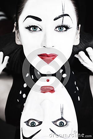 Two Mimes With Blue Eyes Royalty Free Stock Images - Image: 14268559
