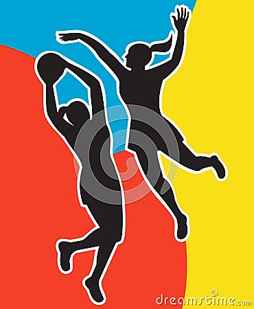 Two Netball Players Silhouette Stock Photo | CartoonDealer.com #19820664