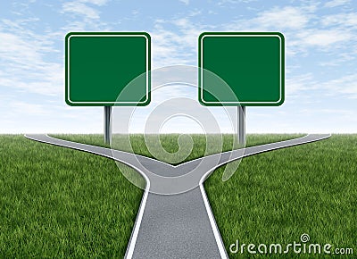 Two Options With Blank Road Signs Royalty-Free Stock Photography ...