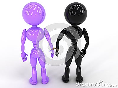 Two People Chained Together By Handcuffs #1 Royalty-Free Stock Image ...