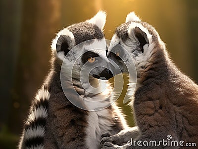 Two Ring Tailed Lemurs Stock Illustration | CartoonDealer.com #294980602
