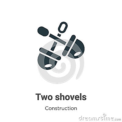 Two Shovels Vector Icon On White Background. Flat Vector Two Shovels ...