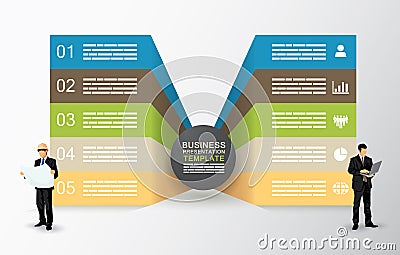 Two Sided Presentation Template Cartoon Vector | CartoonDealer.com ...