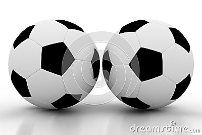 Two Soccer Balls On White Royalty Free Stock Photo - Image: 3270435