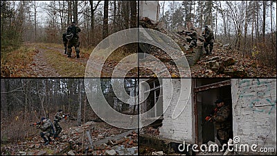 Two Soldiers with Weapons Movement Stock Footage - Video of forest ...