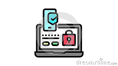 Two Step Authentication Color Icon Animation Stock Footage - Video of ...