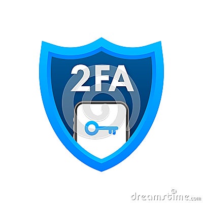 Two Step Authentication 2fa, Flat Cartoon Smartphone And Computer ...