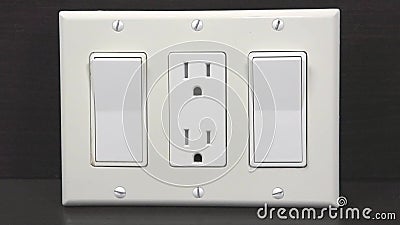 Two Switches and One Socket on One Board Stock Video - Video of control ...