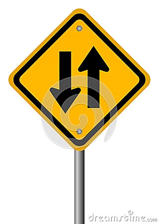 Two Way Traffic Sign Stock Image - Image: 23106411