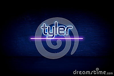 Tyler - Blue Neon Announcement Signboard Royalty-Free Stock Image ...