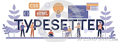 Typersetter Typographic Header Concept. Website Constructing. Process ...