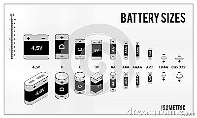 Types Van Batterijen Vector Illustratie - Afbeelding: 67253369