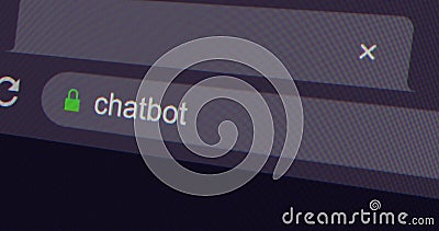 Typing Chatbot into Address Bar Search Screen Animation, Screen View of ...