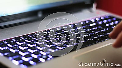 Typing on Keyboard with LED Backlight Stock Footage - Video of ...