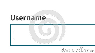 Typing Username into Empty Box. Enter User Name in Online Network ...