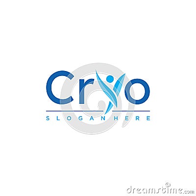 Typography Letter Cryo Vector Logo Design For Cryotherapy ...