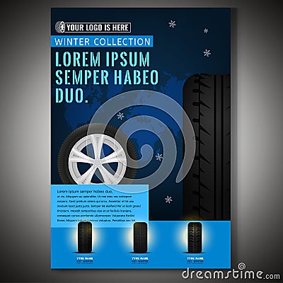 Tyre Poster Image Vector Illustration | CartoonDealer.com #88651130