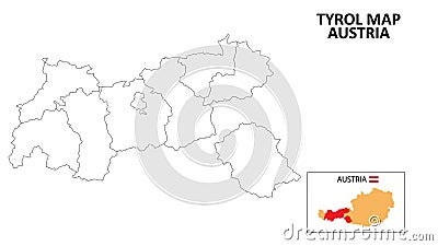 Tyrol Map. State And District Map Of Tyrol. Political Map Of Tyrol With ...