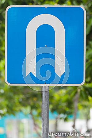 U-turn Allowed Road Sign Royalty Free Stock Photos - Image: 20780688