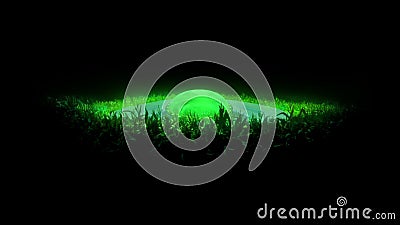 UFO Glowing in Corn Field at Night Stock Video - Video of invaders ...